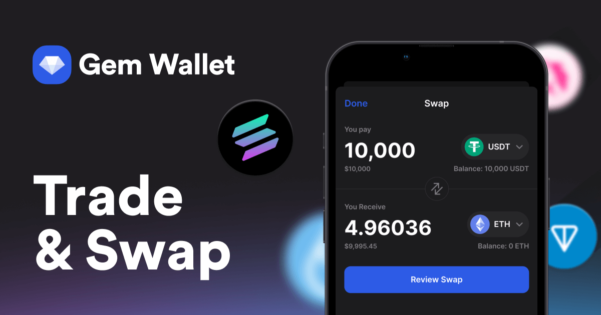 Swap Crypto | Use DEX with Mobile App | Gem Wallet